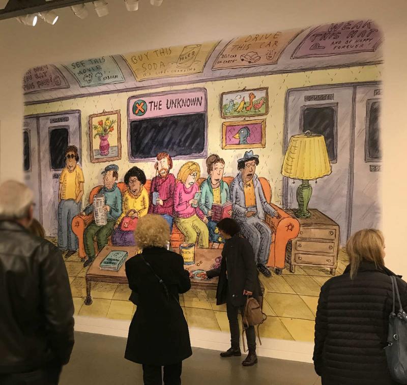Museum Exhibition Murals of Roz Chast Drawings at The CJM